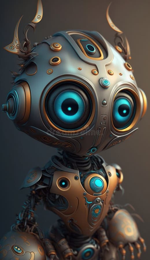 Chat GPT Cute Robot Mascot Character Stock Illustration - Illustration ...