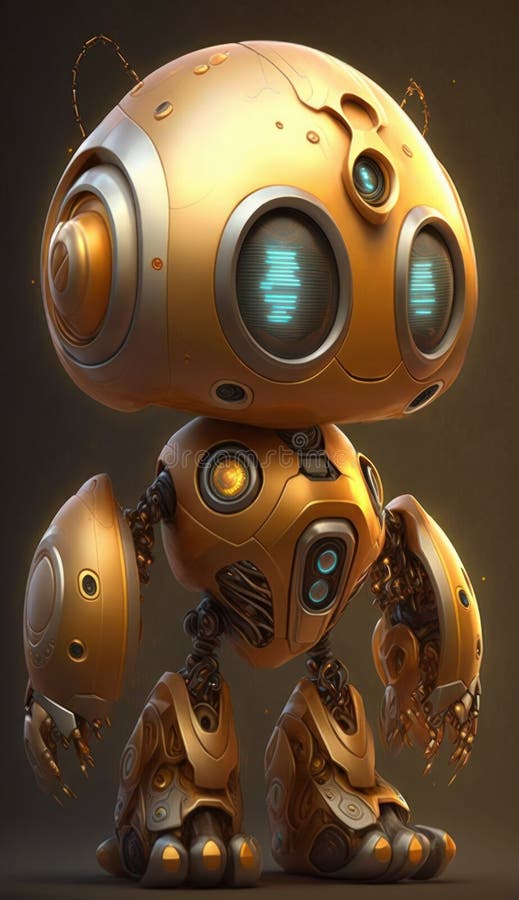 Chat GPT Cute Robot Mascot Character Stock Illustration - Illustration ...