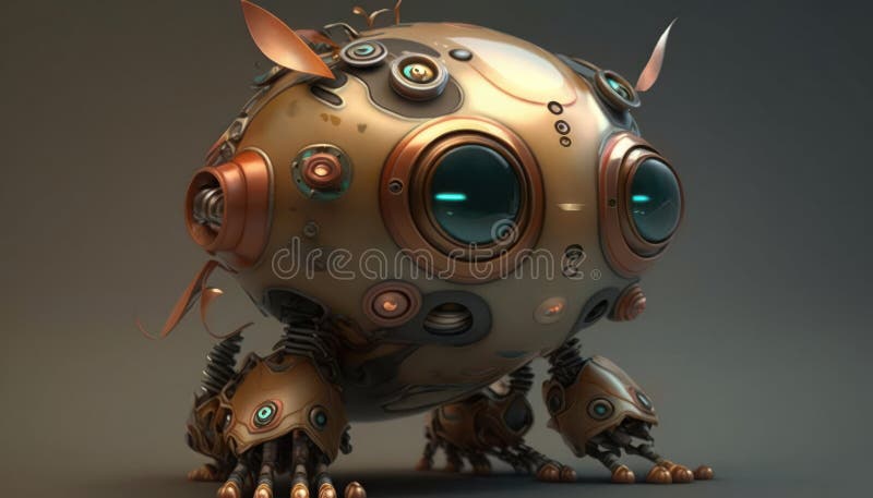 Chat GPT Cute Robot Mascot Character Stock Illustration - Illustration ...