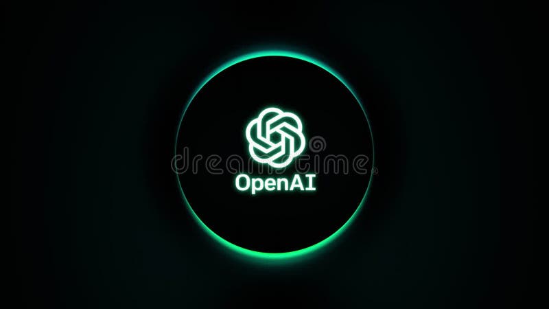 Chat GPT Round Logo with Technical Luminous Area Stock Video - Video of ...