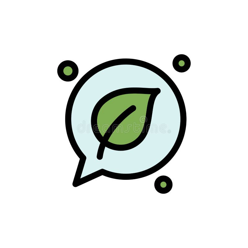 Chat, Green, Leaf, Save Flat Color Icon. Vector Icon Banner Template ...