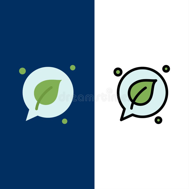 Chat, Green, Leaf, Save Icons. Flat and Line Filled Icon Set Vector ...