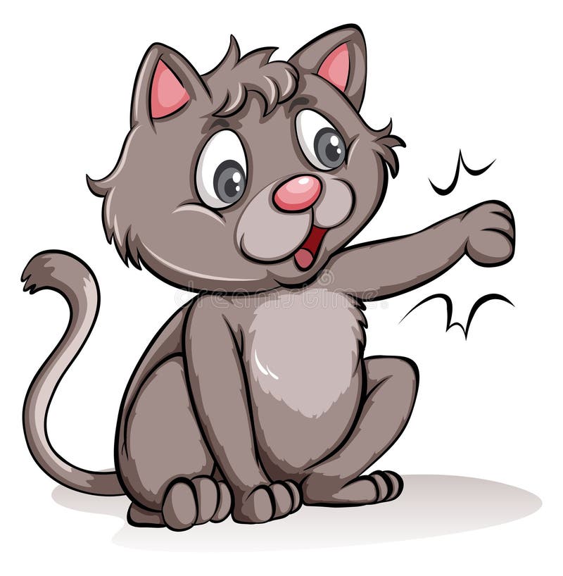 Ensemble Gris Et Orange Joueuse De Chats Illustration de Vecteur ...