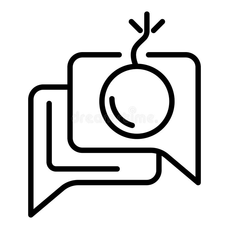 Chat Hacker Bomb Icon, Outline Style Stock Vector - Illustration of ...