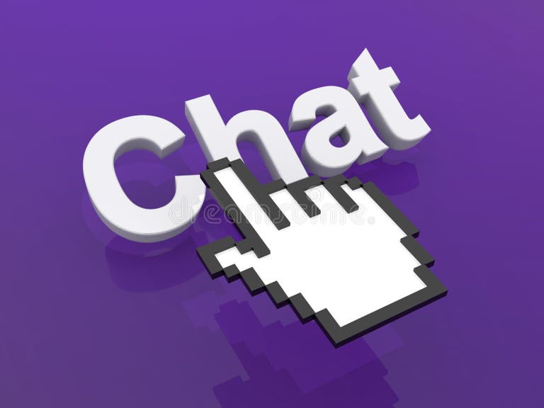 Chat and Hand Cursor or Pointer Stock Illustration - Illustration of ...