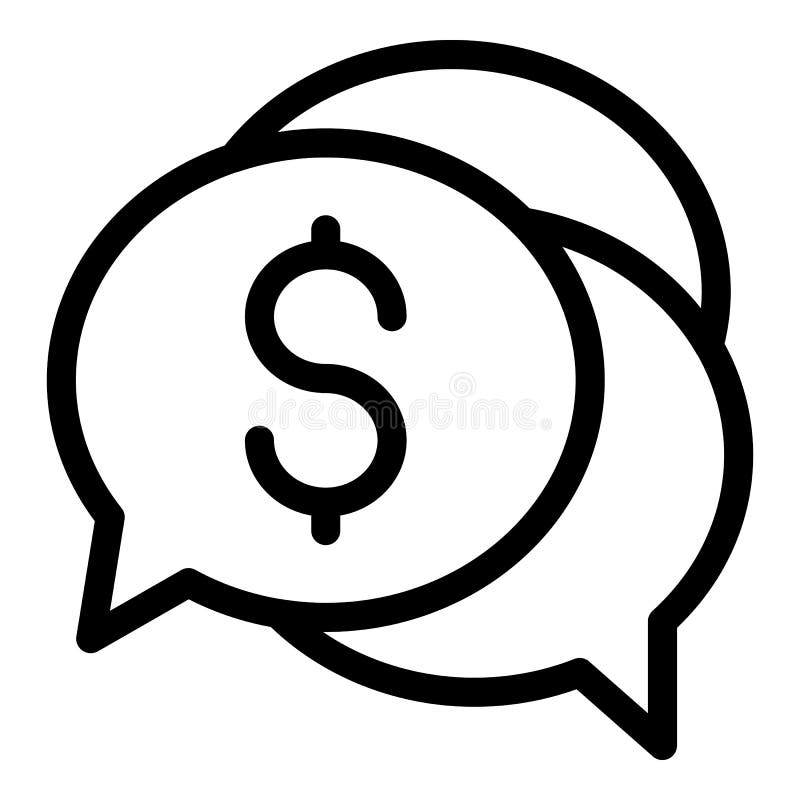 Chat Help Money Icon, Outline Style Stock Vector - Illustration of ...
