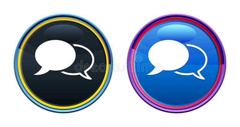 Chat Icon Artistic Glassy Round Buton Set Illustration Stock Vector ...