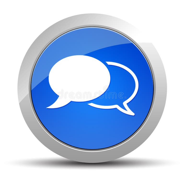 Chat Icon Blue Round Button Illustration Stock Illustration ...