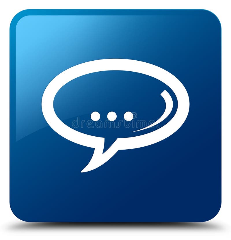 Chat Icon Blue Square Button Stock Illustration - Illustration of ...