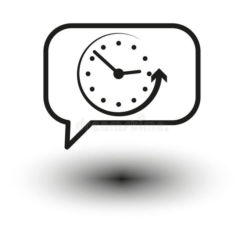 Chat Icon. Clock Icon. Speech Bubble Sign. Conversation, Communications ...