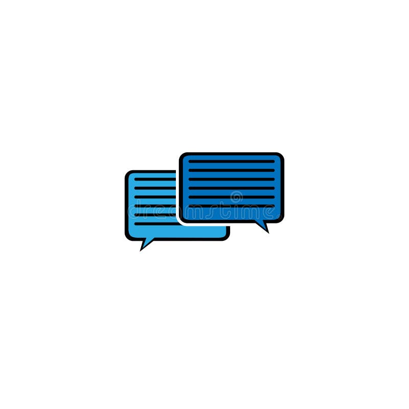 Chat Icon Color Blue on a White Background. Vector EPS10 Stock ...