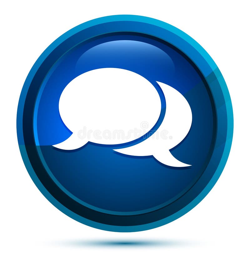 Chat Icon Elegant Blue Round Button Illustration Stock Vector ...