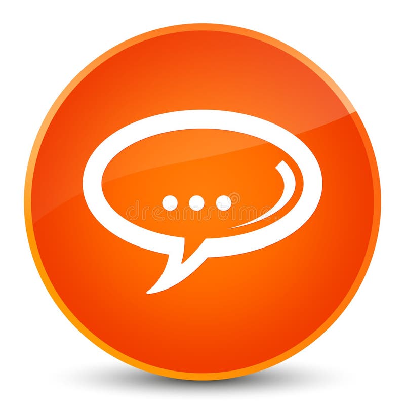 Chat Icon Elegant Orange Round Button Stock Illustration - Illustration ...