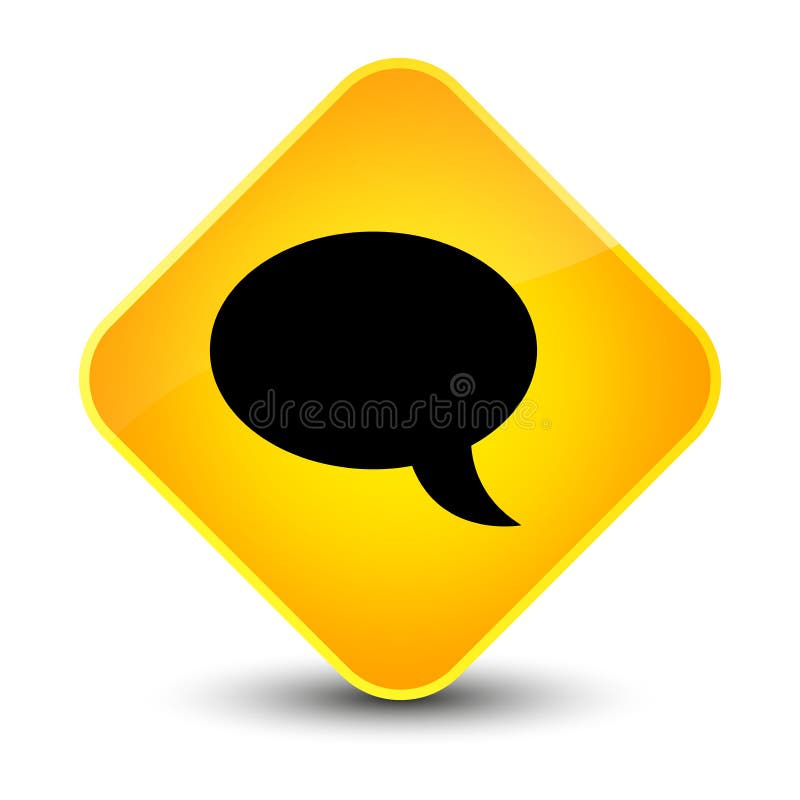 Chat Icon Elegant Yellow Diamond Button Stock Illustration ...