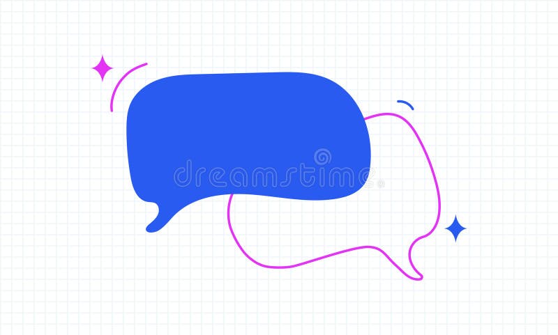 Chat Icon. Empty Speech Bubble Line Art Design. Different Colors ...