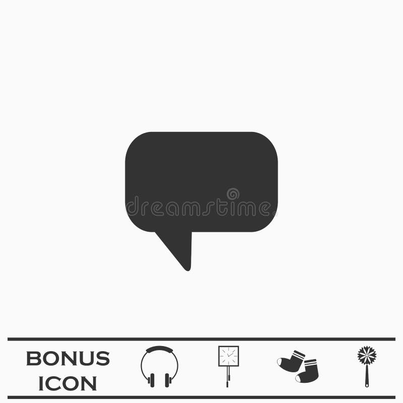 Chat icon flat stock illustration. Illustration of simple - 203911041