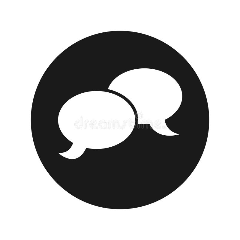 Chat Icon Flat Black Round Button Vector Illustration Stock Vector ...