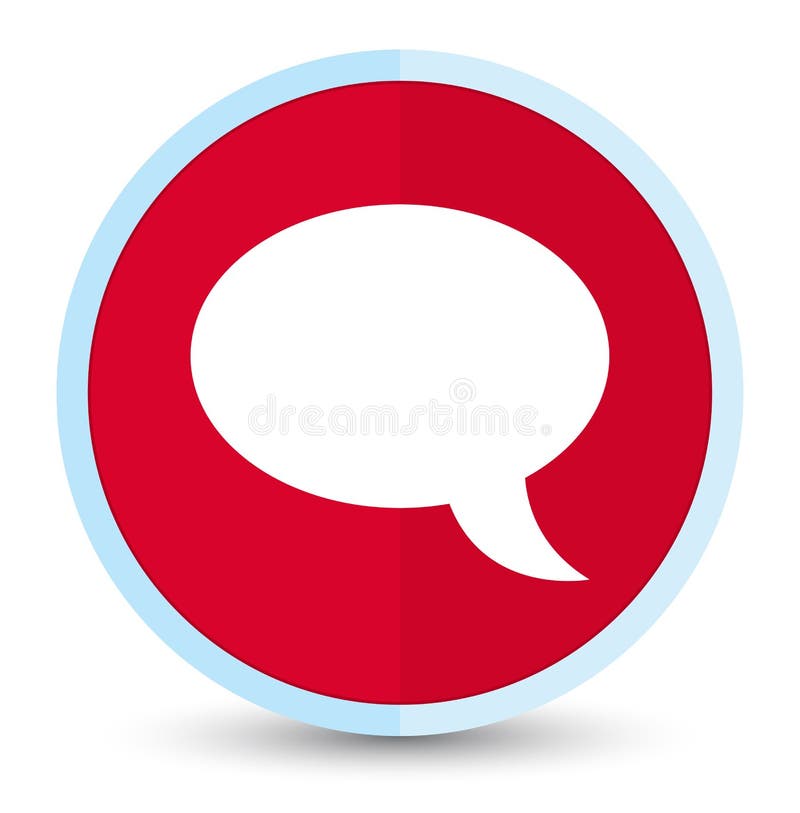 Chat Icon Flat Prime Red Round Button Stock Vector - Illustration of ...