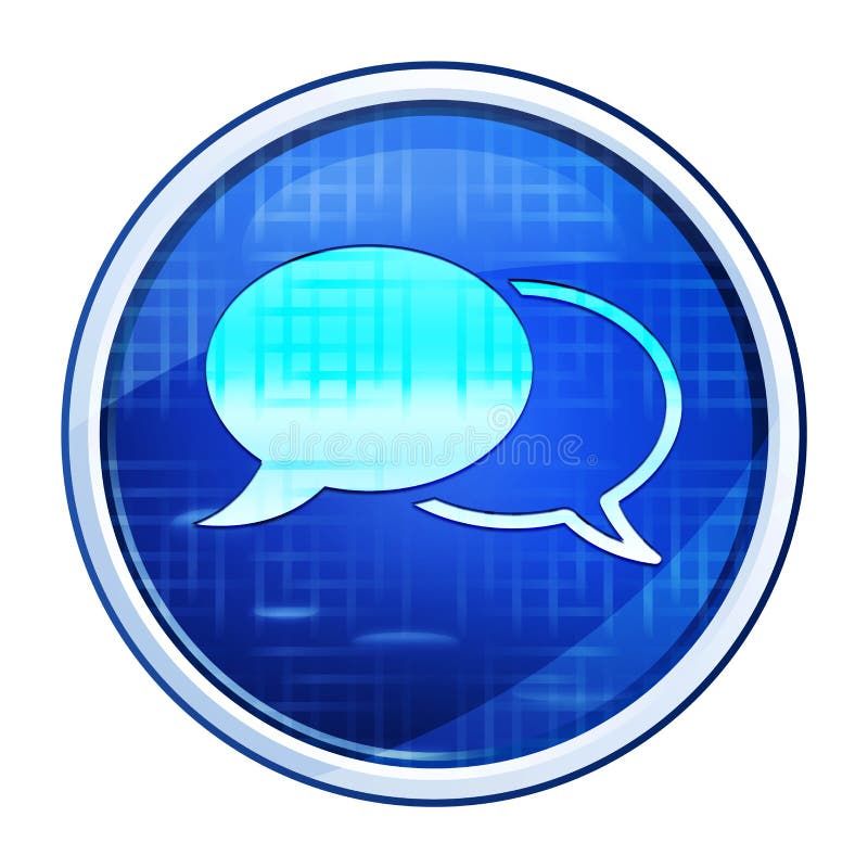Chat Icon Futuristic Blue Round Button Vector Illustration Stock ...