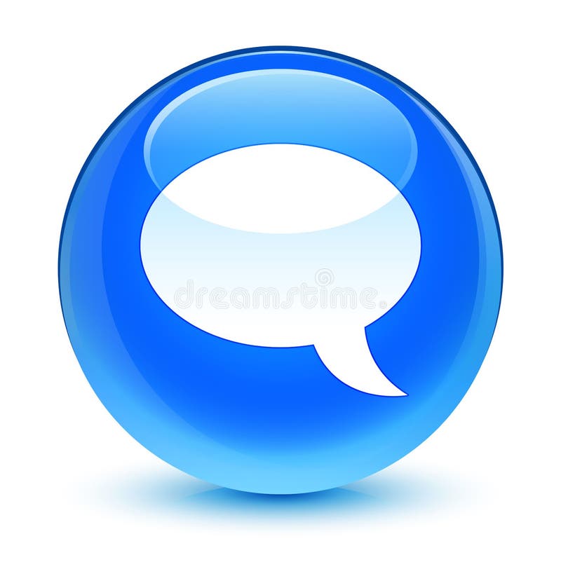 Chat Icon Glassy Cyan Blue Round Button Stock Illustration ...