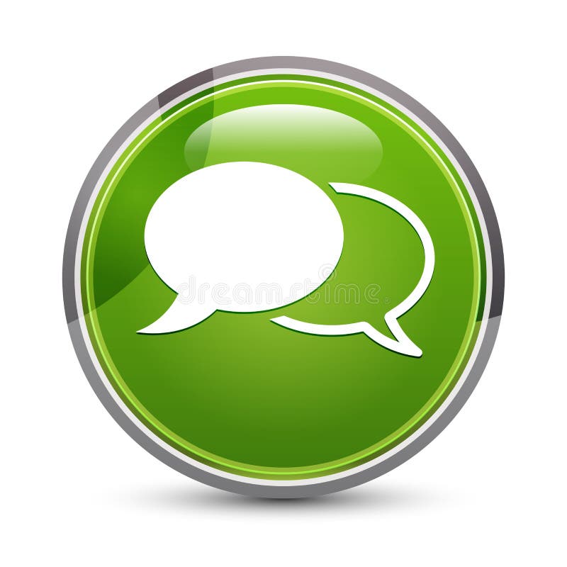 Chat Icon Elegant Green Round Button Vector Illustration Stock Vector ...