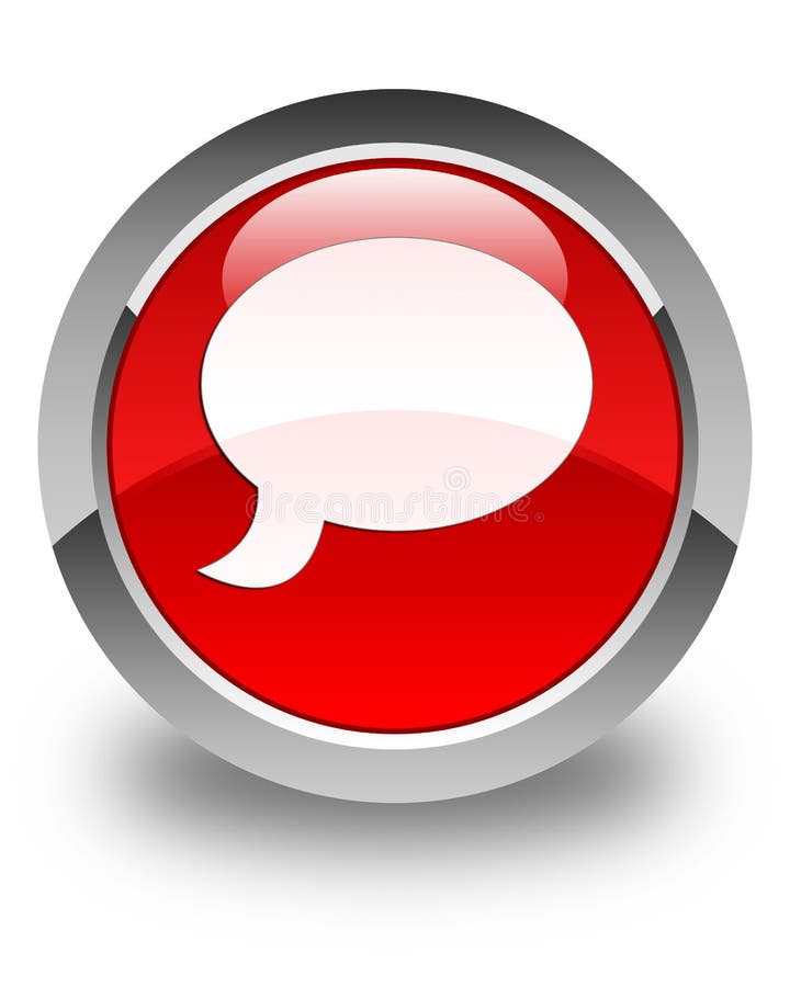 Chat Icon Glossy Red Round Button Stock Illustration - Illustration of ...