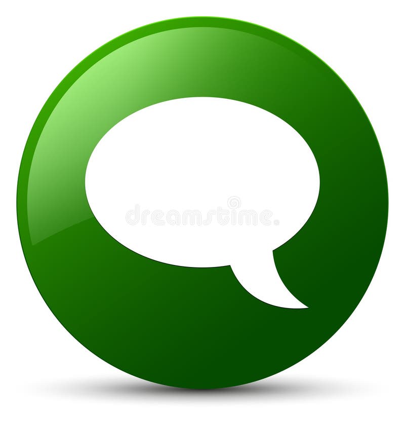 Chat Icon Green Round Button Stock Illustration - Illustration of chat ...