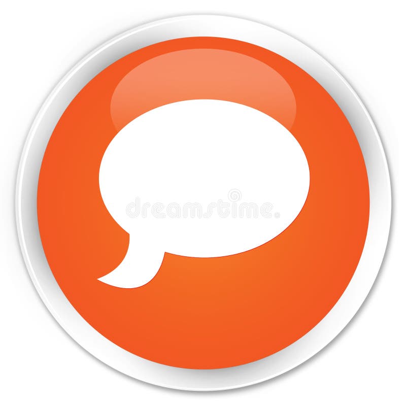 Chat Icon Premium Orange Round Button Stock Illustration - Illustration ...