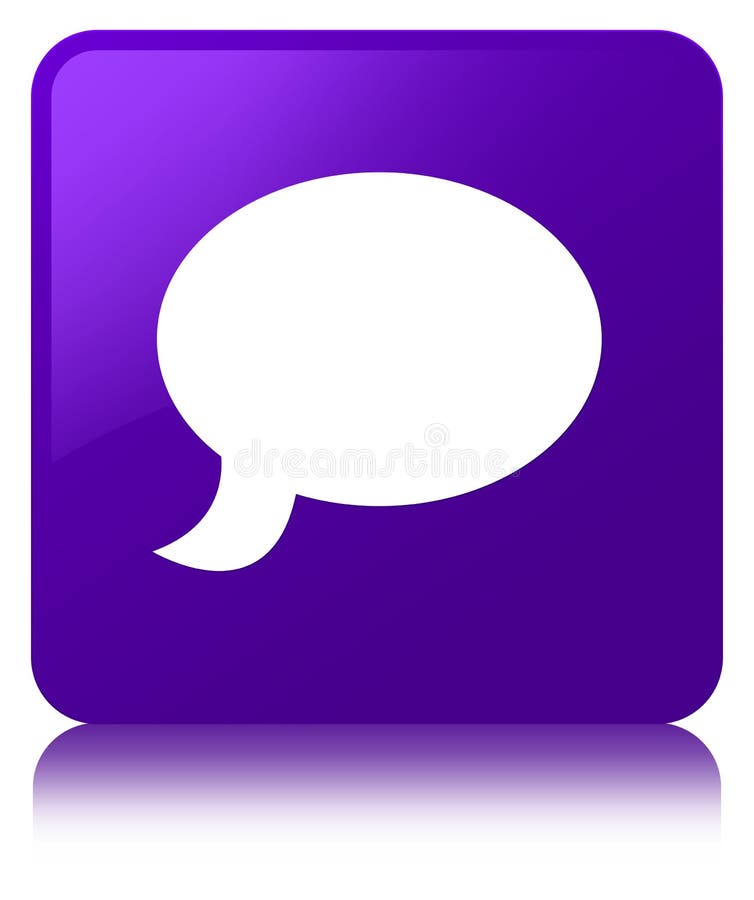 Chat Icon Purple Square Button Stock Illustration - Illustration of ...