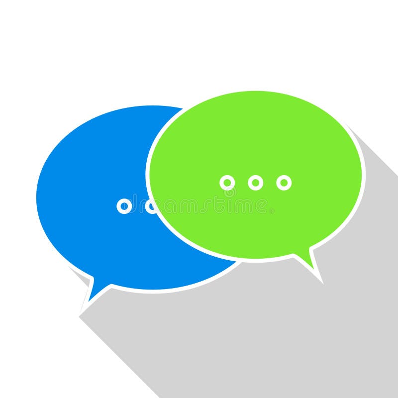 Chat Icon with Long Shadow, Flat Design. Chat Speech Balloons or ... Chat Icon with Long Shadow, Flat Design. Chat Speech Balloons or ...