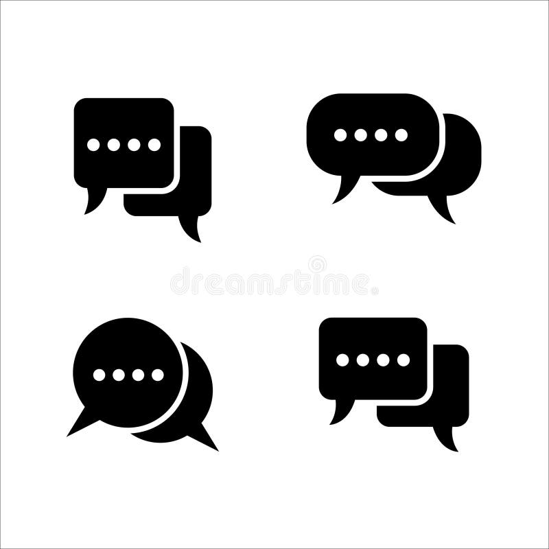 Chat Icon Message Symbol Set. Online Message Speech Bubble Social Media ...