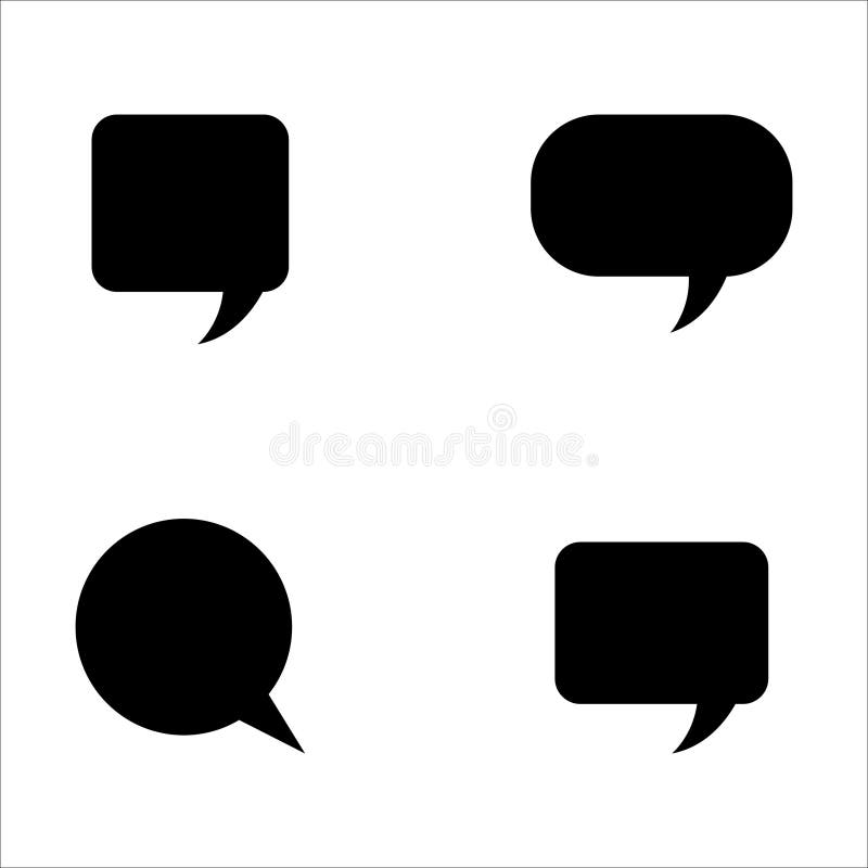 Chat Icon Message Symbol Set. Online Message Speech Bubble Social Media ...