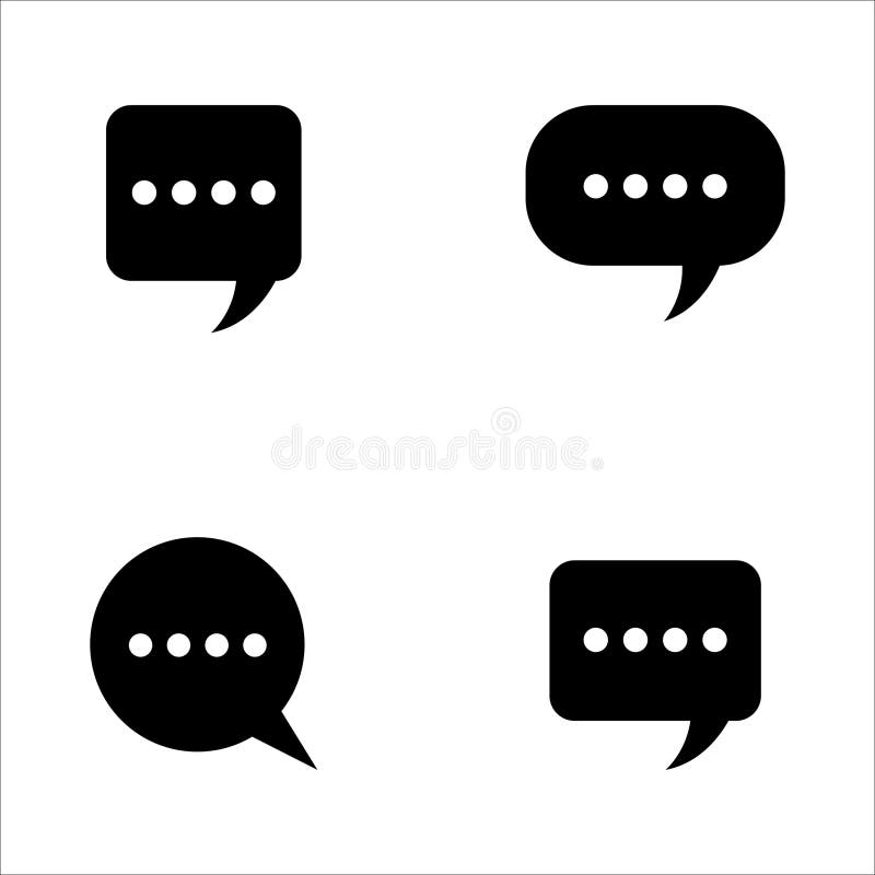 Chat Icon Message Symbol Set. Online Message Speech Bubble Social Media ...