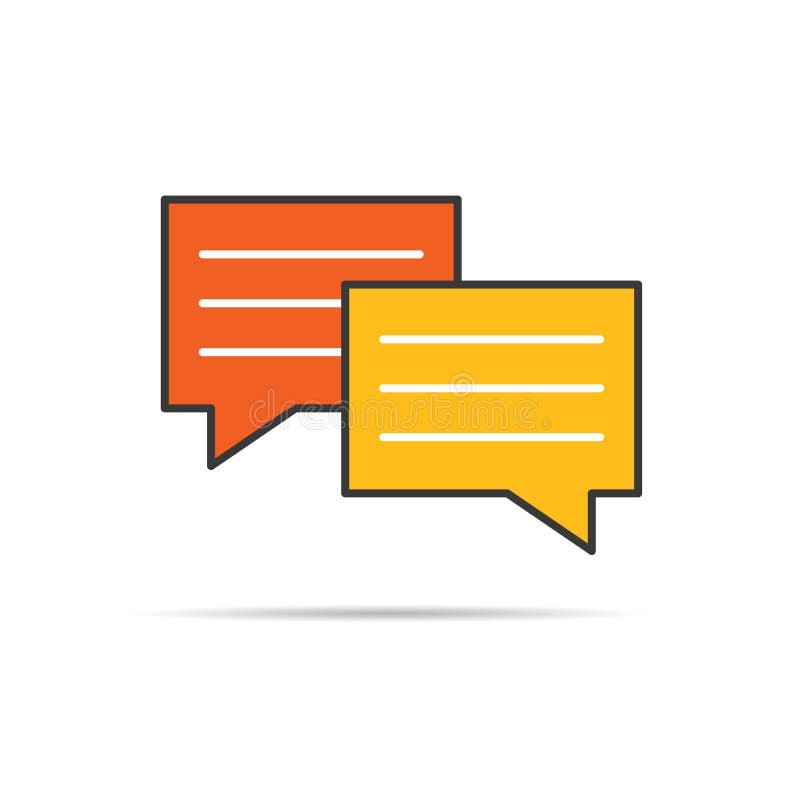 Chat Icon in Orange and Yellow Color Illustration Stock Vector ...
