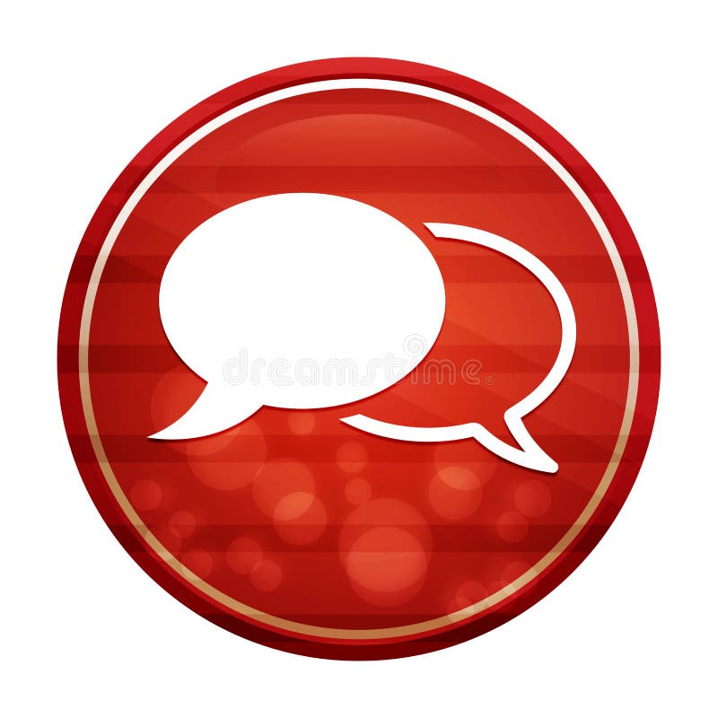 Chat Icon Realistic Diagonal Motion Red Round Button Illustration Stock ...