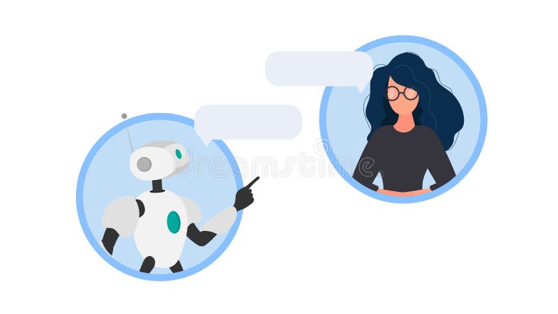 Robot dialogue stock illustration. Illustration of electric - 3002116