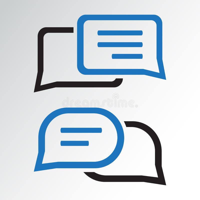 Chat Icon. Set Dialog Clouds. Black and Blue Colors. Vector ...