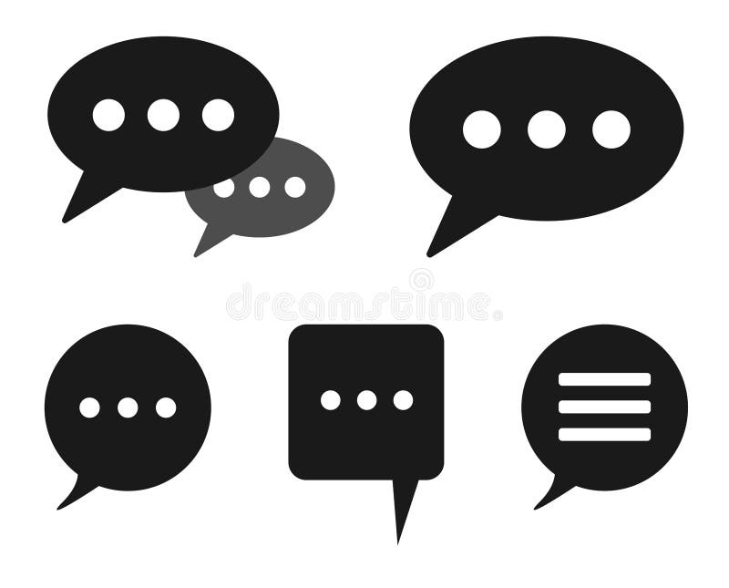 Chat Icon Set. Flat Chat Symbol, Speech Bubble Chat Icon â€“ Vector ...