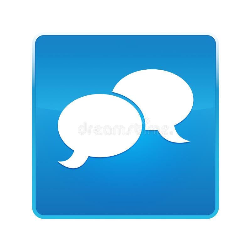 Blue shiny chat icon stock vector. Illustration of creative - 16780304