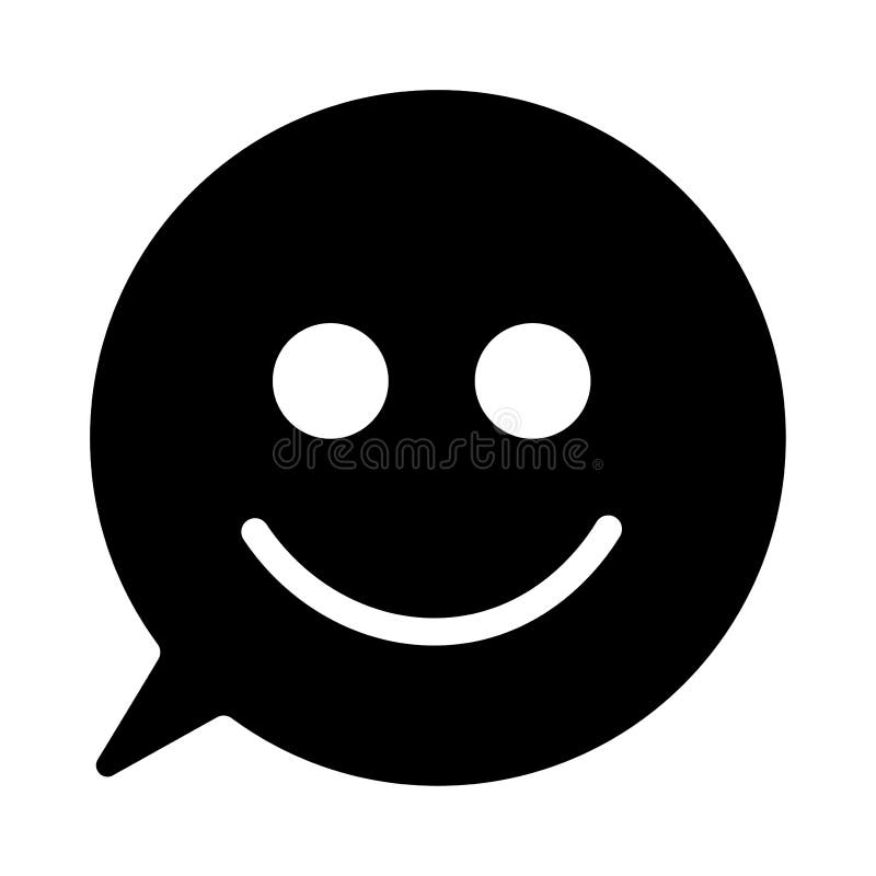 Chat Icon with Smile Emoticon. Chat Bubble. Smile Face. Vector ...