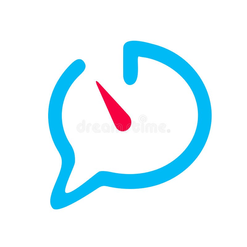 Chat Icon Speech Bubble Reminding of Time Open Blue Time Chat Icon with ...