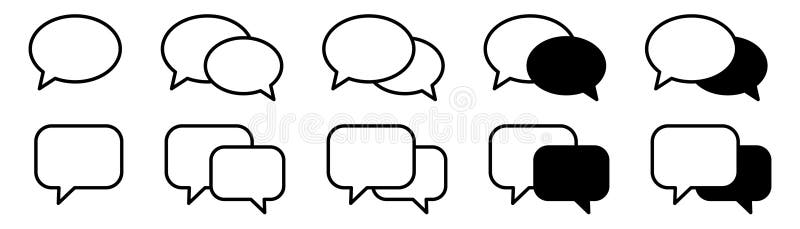 Chat Icon. Talk Bubble Speech Icon. Blank Empty Bubbles Design Elements ...