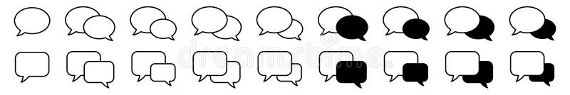 Chat Icon. Talk Bubble Speech Icon. Blank Empty Bubbles Design Elements ...