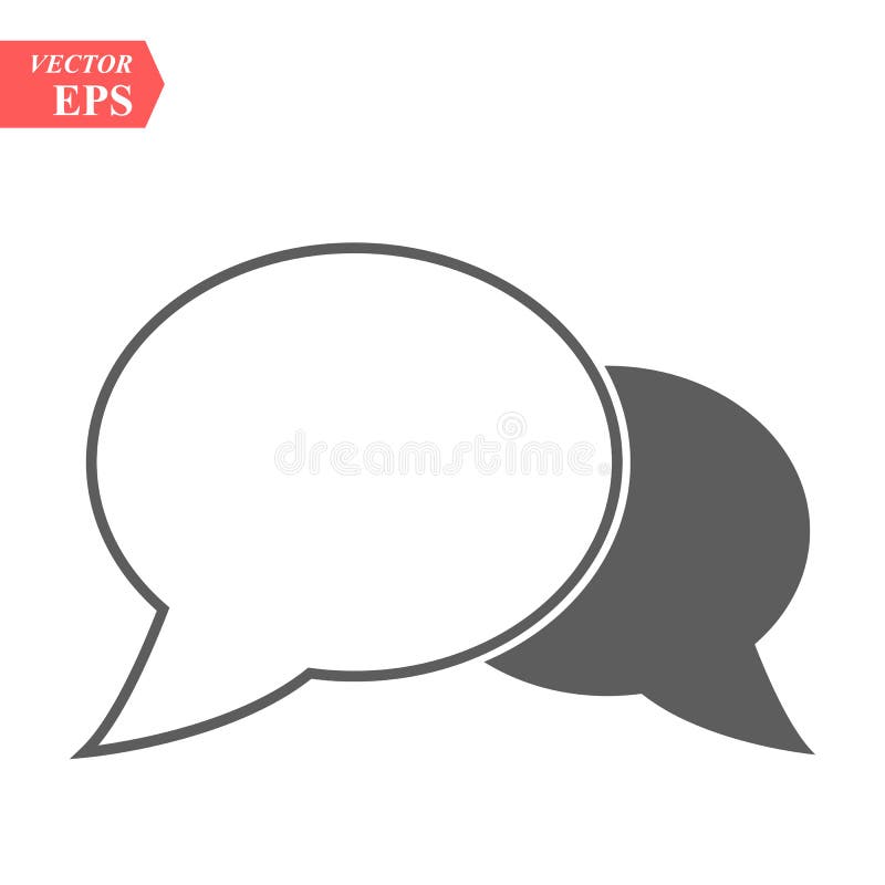 Chat Icon in Trendy Flat Style Isolated on Grey Background. Speech ...