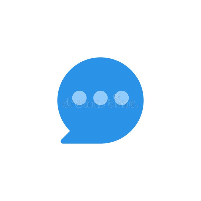 Chat Icon Vector Blue Monochrome Color Stock Vector - Illustration of ...