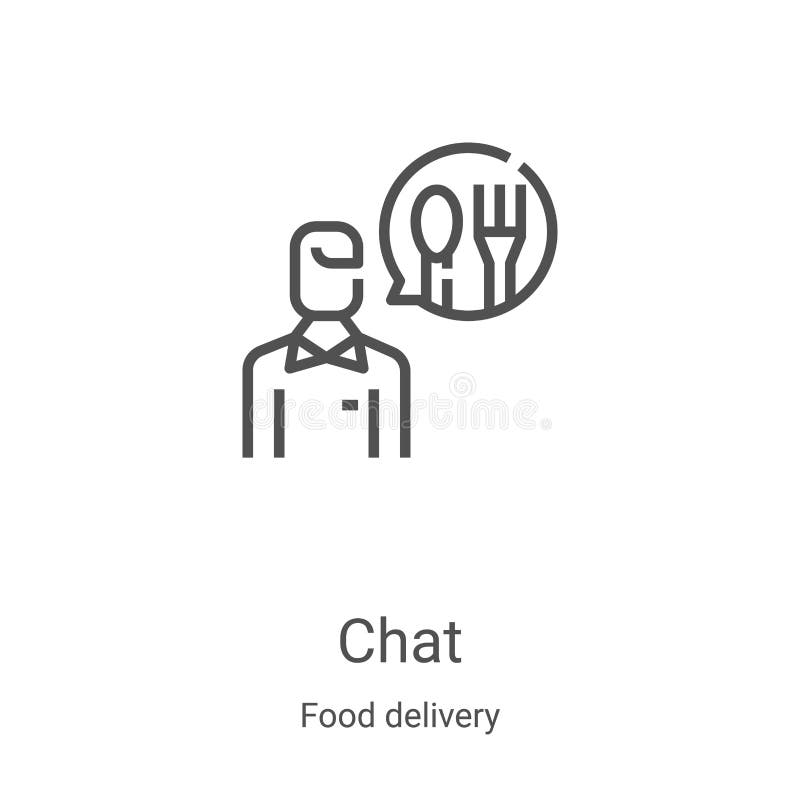 Chat Icon Vector from Food Delivery Collection. Thin Line Chat Outline ...