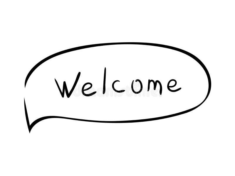 Welcome Dialog Line Icon. Greeting Popup and Man, Person with Talk ...