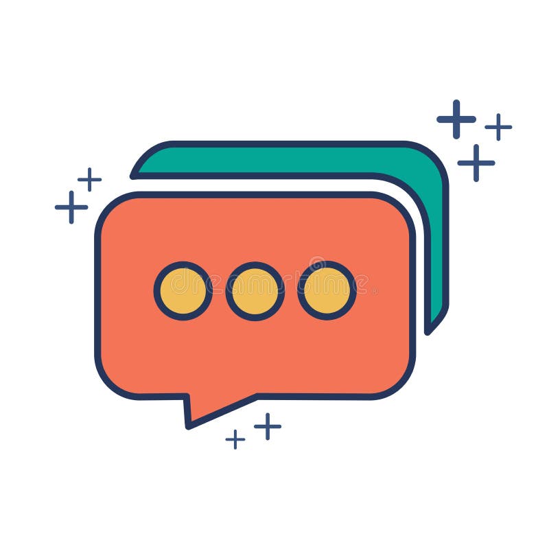 Chat Icon Vector Illustration Glyph Style Design with Color and Plus ...