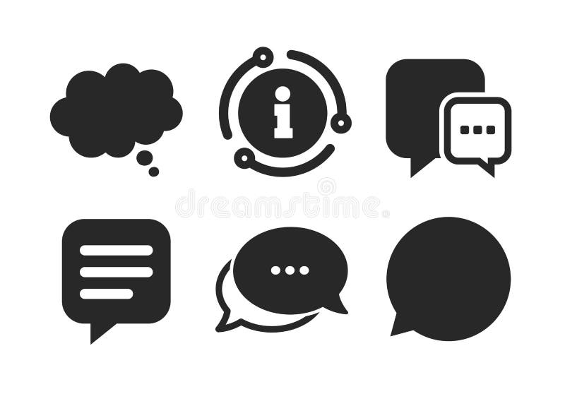 Chat Icons. Comic Speech Bubble Signs. Think. Vector Stock Vector ...