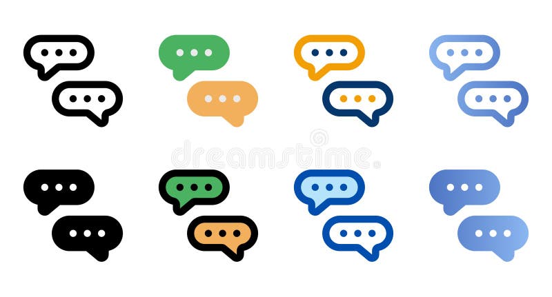 Chat Icons in Different Style. Chat Icons. Different Style Icons Set ...